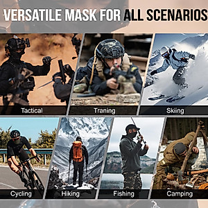 OneTigris Balaclava Face Mask Men, Women's Full Head Wrap Motorcycle Cooling Neck Gaiter Tactical Hood for Hiking Cycling (Black, Medium)