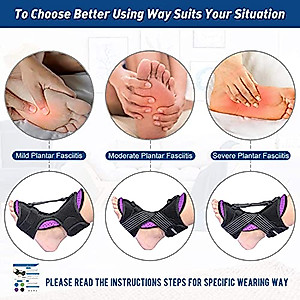 Adjustable Plantar Fasciitis Night Splint,Improved Dorsal Night Splint with Massage Ball,Adjustable Ankle Foot Drop Orthotic Brace for Plantar Fasciitis, Foot Drop Ankle Pain, Achilles Tendonitis Support for Women, Men (blue)