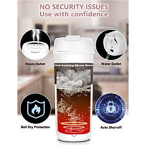 Portable Travel Electric Kettle, Mini Electric Tea Kettle for Boiling Water at Home Office Hotel and Travel, Small Electric Kettle Unique Gifts for Man Woman