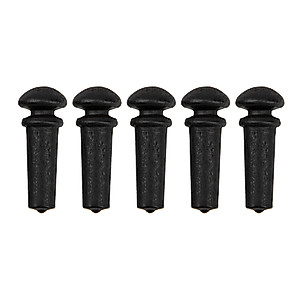 5Pcs Yootones Slotted Acoustic Guitar Ebony End Pins Endpin Compatible with Taylor Martin Guitar Parts (Black)