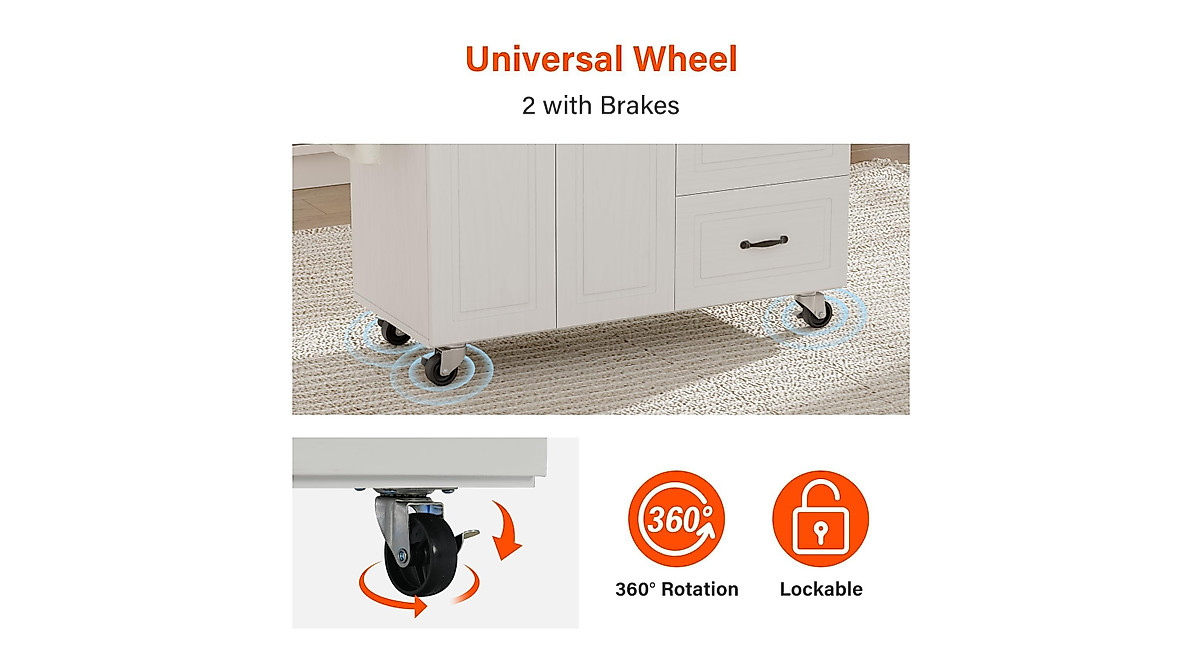 4 EVER WINNER Kitchen Island Cart - Versatile & Stylish