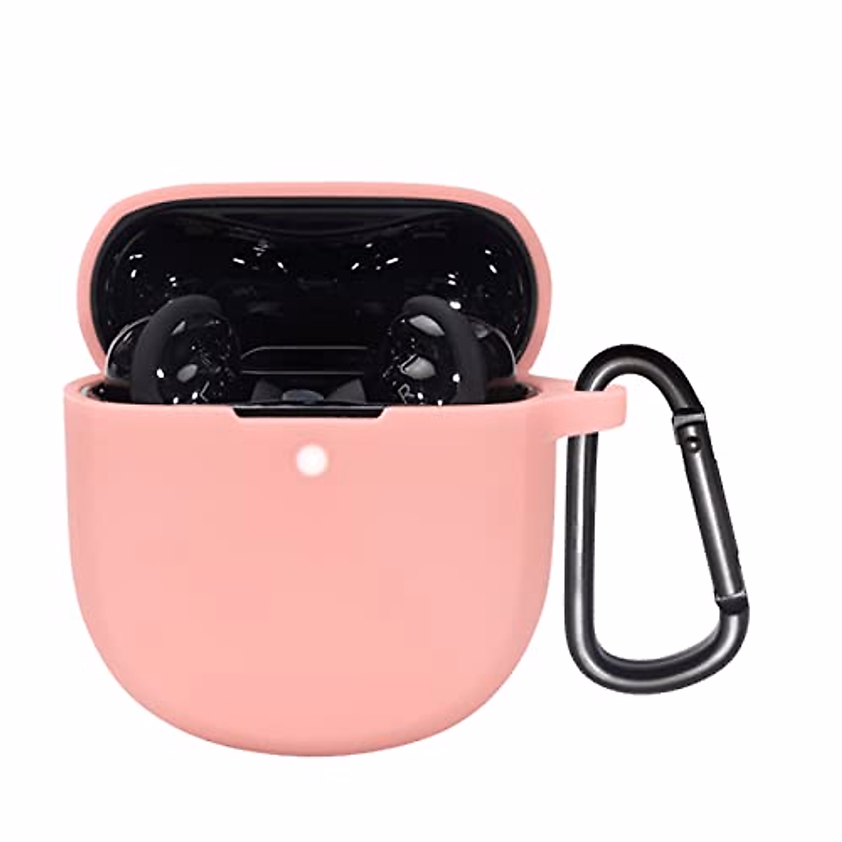 Silicone Case for Bose QuietComfort Earbuds II 2022, Silicone Protective Cover Skin for Quietcomfort Earbuds II with Carabiner（Pink）