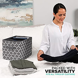 DABROSI Wardrobe Clothes Organizer for Folded Clothes - Pants Organizer - Jean Organizer for Closet (2 pack 6-grid Large)