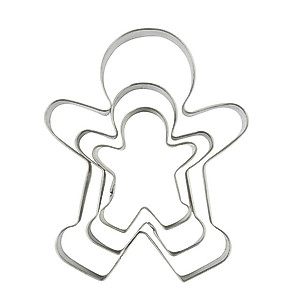 3 Piece Gingerbread Man Cookie Cutter Set, Christmas Shape Cookie Cutters Molds - 2.2 Inch, 3 Inch, 4.5 Inch