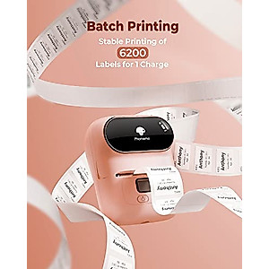 Phomemo Label Printer - M110 Thermal Label Printer, Upgraded Bluetooth Portable Label Maker for Product, Address, Small Business, Sticker, Home, DIY for Phone/Tablet/PC/Mac, with 100 Labels, Baby Pink