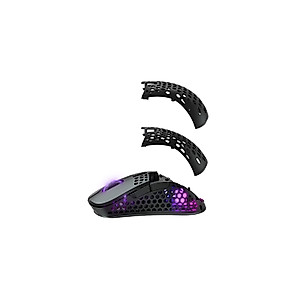 XTRFY M4 Wireless, Wireless Ultra-Light Gaming Mouse, Optimised for E-Sports, 2.4 GHz, RF RGB Lighting, Adaptable Ergonomic Right-Handed Mouse, Rechargeable, Black
