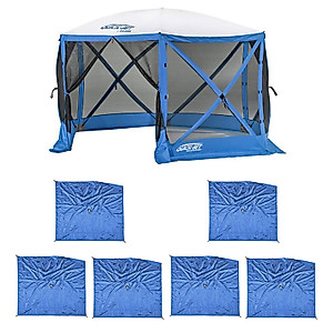 Clam Quick Set Escape Sport Tailgating Shelter Tent + Wind & Sun Panels (6 Pack)