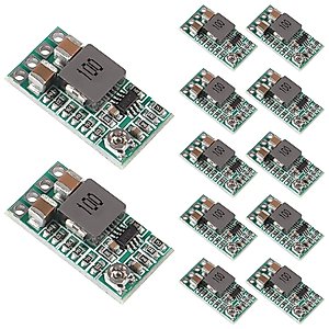 12 pcs 5V Regulator Module Mini Voltage Reducer, MELIFE Adjustable DC 4.5V - 24V 12V 24V Step Down to 5V 3A Volt Buck Converter Power Supply Transformer Module
