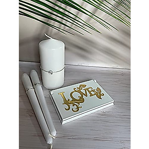 Magik Life Unity Candle Set for Wedding - Wedding Accessories for Reception and Ceremony - Candle Sets - 6 Inch Pillar and 2 10 Inch Tapers - Decorative Pillars White