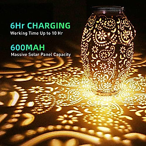 2 Pack Hanging Solar Lanterns Outdoor Lanterns Waterproof Decorative Garden Lights Retro Oval LED Lantern Lights for Table Patio Courtyard Party Pathway Walkway