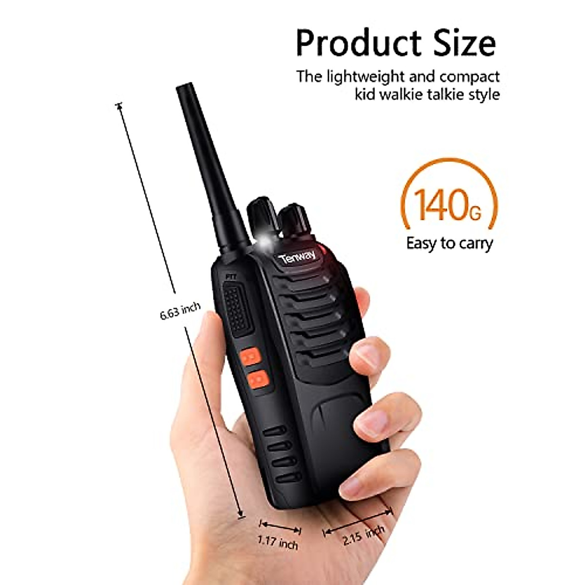 6Pack TW-888S Two Way Radio for Adult Long Range Rechargeable Handheld Walkie Talkie with Air Earpiece and Programming Cable and 6 Way Multi Unit Charger