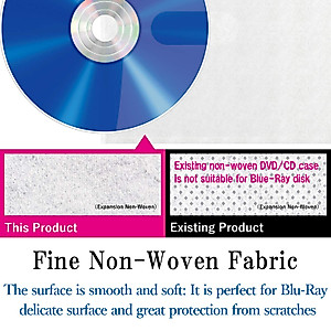 ELECOM Non-Woven Fabric Media File and Clear Case for CD, DVD, and Blu-ray 72 Disks Storing/Blue/CCD-FB72BU