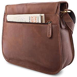 LEABAGS Riyadh Shoulder bag I Genuine buffalo leather handbag I Shoulder bag with vintage look I Leather shoulder handbag