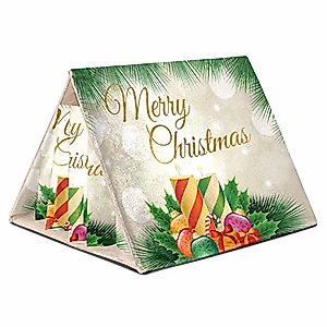 enheng Small Pet Hideout Merry Christmas Hamster House Guinea Pig Playhouse for Dwarf Rabbits Hedgehogs Chinchillas