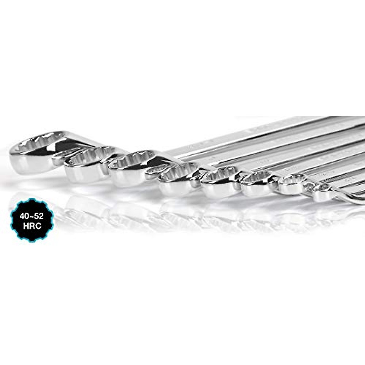 DURATECH 50-Degree Offset Wrench Set, SAE, Double Box End Wrench Set, 8-Piece, 1/4'' to 1-1/4'', 12 Point, CR-V Steel, with Easy Hang Rolling Pouch