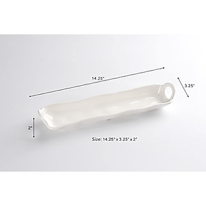 Pampa Bay Shatterproof Melamine Cracker Tray, 14.3 x 3.3 Inch, Food, Freezer, Dishwasher Safe, White