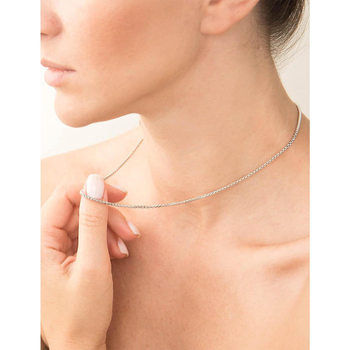 ASDULL 925 Sterling Silver 2mm Silver Box Chain Necklace for Men Silver Link Chain for Women 22 Inches