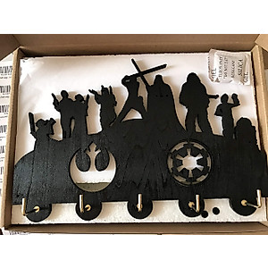 Wall Hanger Wall Hook Key Holder Key Hanger Wall Key Rack Wood Wall Key Holder with 5 Metal Hooks Personalized Gift Home Housewarming Gift S2