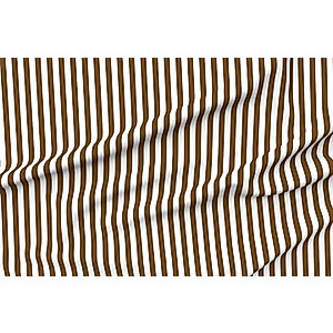 Spoonflower Fabric - Stripes Vertical Dark Brown White Browns Printed on Petal Signature Cotton Fabric Fat Quarter - Sewing Quilting Apparel Crafts Decor