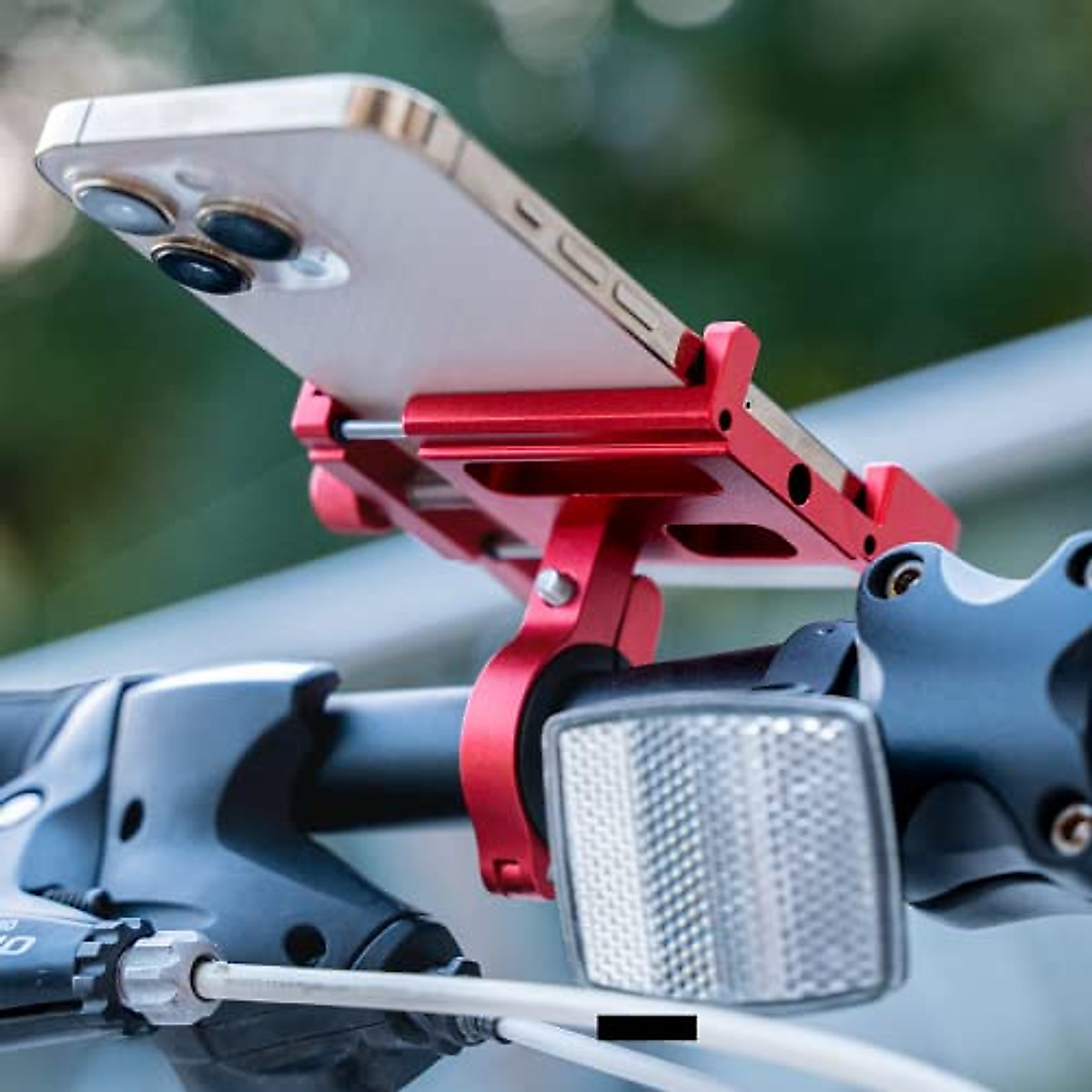 Cycleafer Bike Phone Holder & Motorcycle Phone Mount for Hands-Free Navigation with iPhone 14 Plus/Pro Max, 13 Pro Max, S9, S10 & Other 4.7"-6.8" Smartphones, Scooter Phone Clip