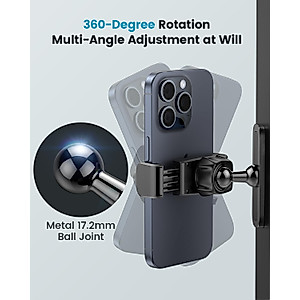 APPS2Car Gym Magnetic Phone Holder, 360 Adjustable, Compatible with 4.7-6.5" Smartphones, Alloy Base and Joint, Black