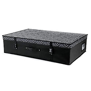 HANGERWORLD - Large Black & White Diamond Pattern Bridal Dress Storage Box with Lid