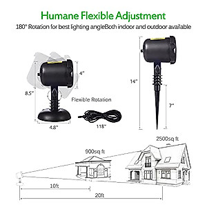 Ledmall Moving Firefly Red and Green Remote Control Laser Christmas Lights, Party, Events, Garden, Decoration, and Landscape Lights