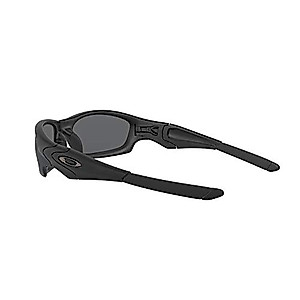 Oakley Men's OO9039 Straight Jacket Rectangular Sunglasses, Matte Black/Grey, 61 mm
