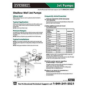 Everbilt J100A3 1/2 HP Shallow Well Jet Pump