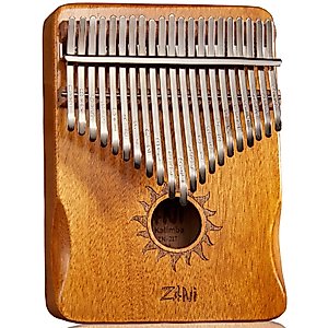 TienClef Kalimba Thumb Piano 21 Keys with Engraved Notes Helios Pattern Handhold Cute Finger Piano Mabogany Solid Wood Portable Musical Instrument with Music Book for Kids Adult Beginner (Natrual)