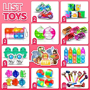 150Pcs Party Favors for Kids 3-5 4-8, Fidget Toys Pack, Goodie Bag Stuffers, Carnival Prizes, Treasure Box, Filler Stuffers Toys for Classroom