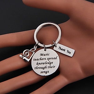 MAOFAED Music Teacher Gift Music Teachers Spread Knowledge Through Their Songs Teacher Appreciation Gift Keychain (Music Teacher Keychain)