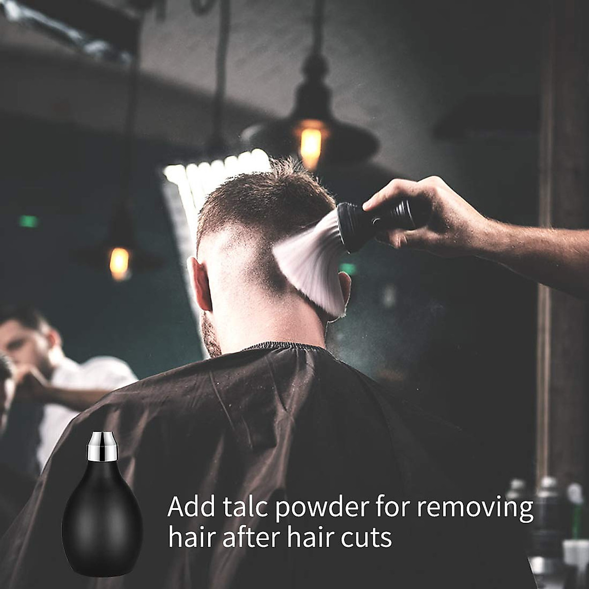 PRO BARBER Powder Barber Spray Bottle, Empty Powder Blower, 3.38oz/100ml Refillable Hair Fiber Applicator Use for Dry Shampoo - Black