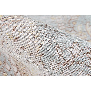 Momeni Rugs Isabella Traditional Medallion Flat Weave Area Rug, 7'10" X 10'6", Blue