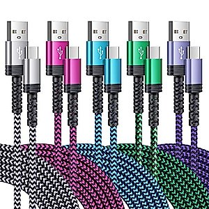 Type C Charging Cable, SIXSIM 5Pack 6FT Braided USB A to USB C Fast Charger Cable Android Phone Charger Cord for Samsung Galaxy S23 S22 Ultra S22+ S21 FE S20 S10 Note20 A53 A52 A14 A13 5G, Pixel 7 Pro