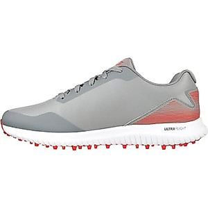 Skechers Men's Max 2 Arch Fit Waterproof Spikeless Golf Shoe Sneaker, Gray/Red, 9.5 Wide