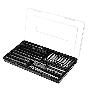 22Pcs HSS Screwdriver Twist Drill Bits Tool Set with Storage Box