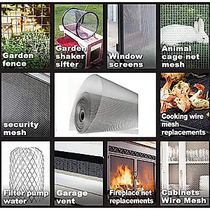 KISKIS 304 Stainless Steel Woven Wire Mesh, Wire Mesh Window Screen Mesh, Prevent Mouse Mice Snakes Hornets Rodents Entering,Easy to Cut and Install,120X300CM47X118INCH