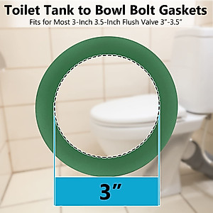 Ceoighe 3'' Toilet Tank Parts Replacement Kit, Compatible with American Standard AS738756-0070A Champion 4 Toilet Tank to Bowl Gasket, Toilet Parts Kit for Most 3inch Flush Valve Opening Tanks