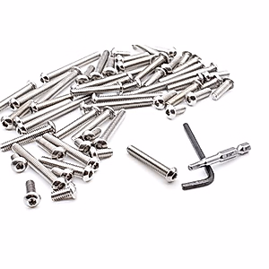 1/4-20 x 1/2" Button Head Socket Cap Bolts Screws Kit | 304 Stainless Steel | Fully Threaded | Allen Hex Drive | HEX Head L Key HEX Bit | Allen Wrench Included Pack of 25, Milliontronic
