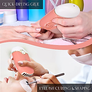 3 Pieces USB Mini Portable Fans Rechargeable Electric Handheld Air Conditioning Lash Shampoo Brushes Nose Blackhead Facial Cleaning Brush Plastic Wash Bottle (Pink)