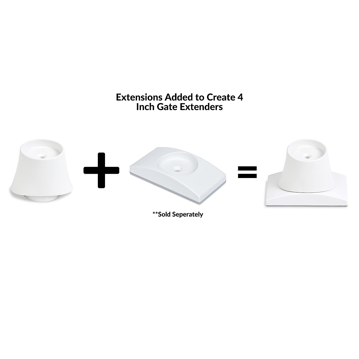 Wall Nanny 4 Inch Extension Accessories for Baby Gate (Made in USA) Connect Extensions to Wall Nanny's and Add 4 Inches in Length to Baby Gates - 4 Pack