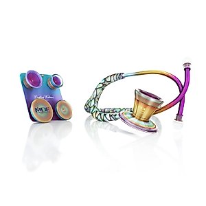MDF Instruments Mermaid Kaleidoscope ProCardial Cardiology Stethoscope + MDF Pediatric and Neonatal Attachments with Clip
