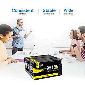 LxTek Compatible Ink Cartridge Replacement for HP 950XL 951XL 950 XL 951 XL to use with OfficeJet PRO 8600 8610 8620 8630 8100 8625 8615 276dw, 8 Pack (2 Black|2 Cyan|2 Magenta|2 Yellow)
