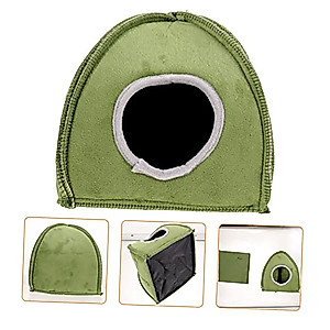 Ipetboom Ferrets Hamster 4pcs Cage Resting Pig Pet Place Breathable Accessories Small Sleeping Bedding Warm Comfortable Hideout Pets Guinea Animal Winter Warming Green Hut Plush Hedgehog Mini Bedding