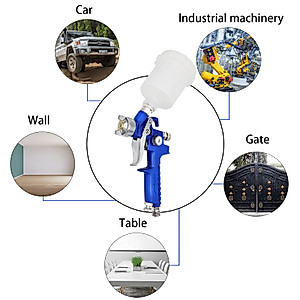 PNTGREEN HVLP Mini Spray Gun Air Paint Sprayer with 0.8 mm Nozzle, 125 cc Capacity Cup Gravity Feed Spray Paint Gun for House Painting, Automotive and Furniture Painting…