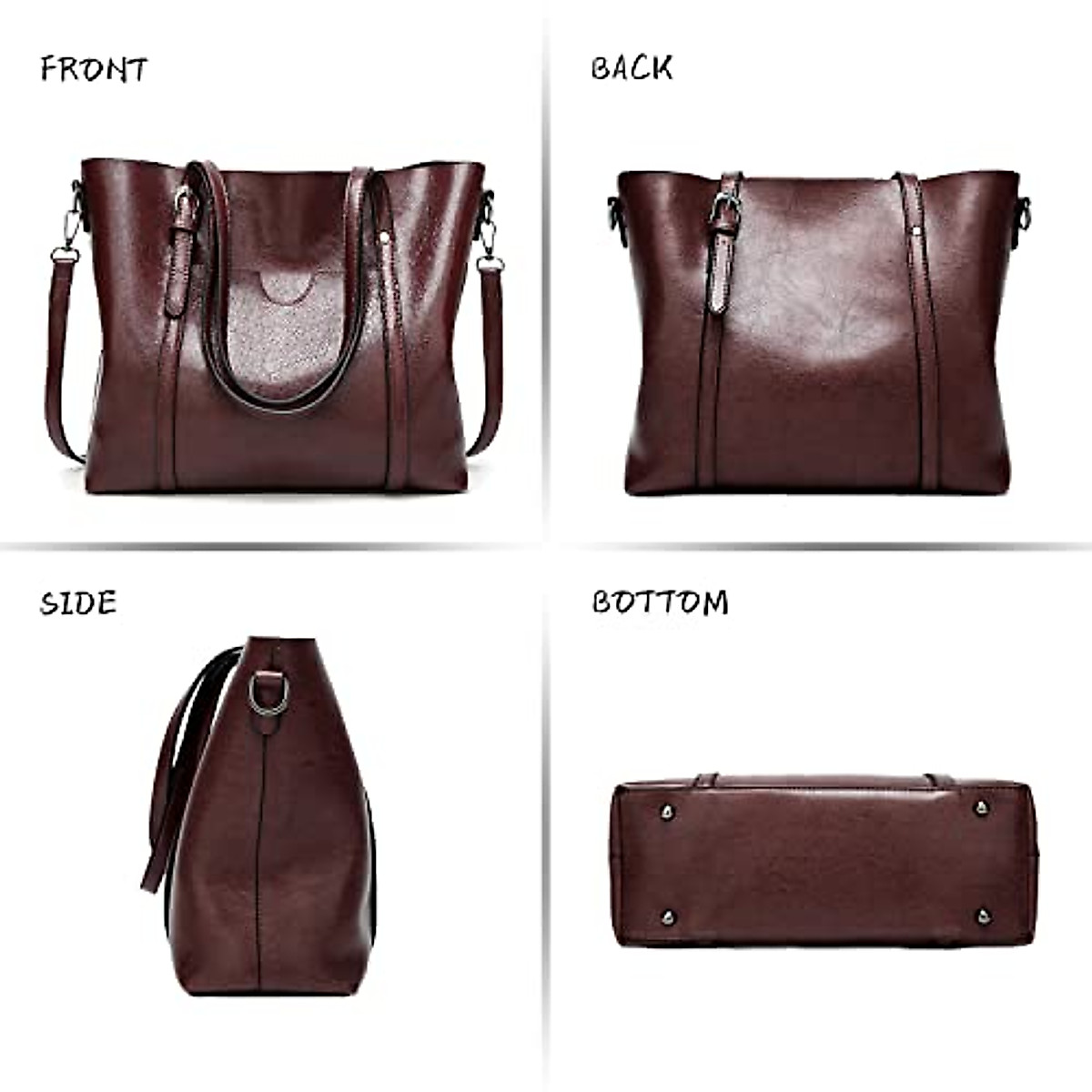 PU Leather Bags for Women Business Purse Large School Bag Ladies Coffee Tote