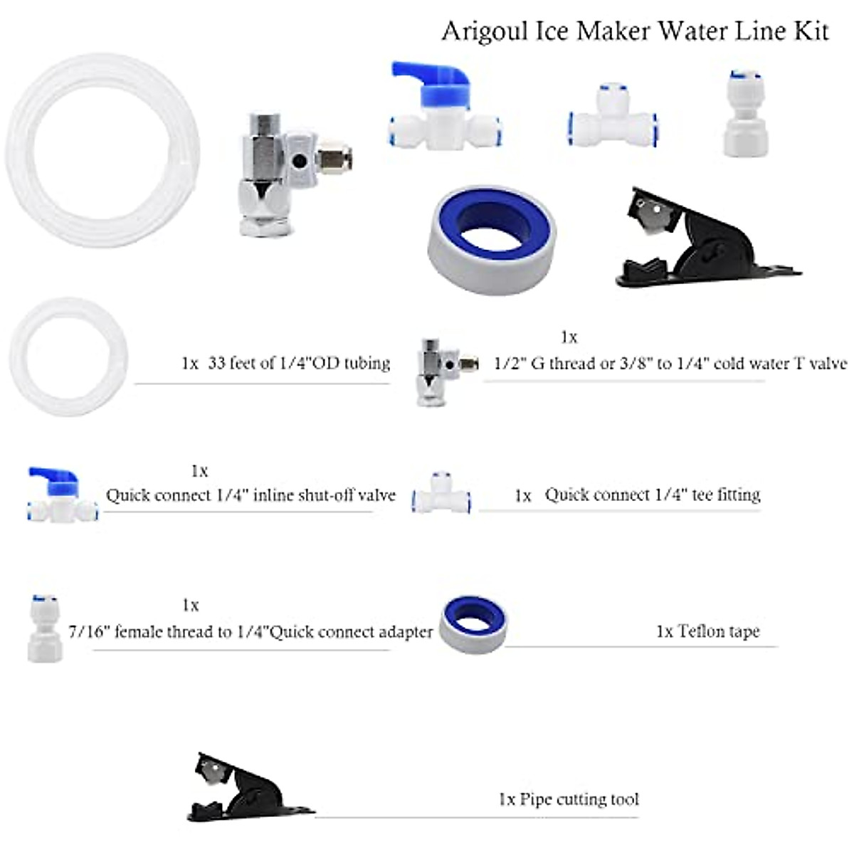 Universal Ice Maker Water Filtration Kit - Quick Connect