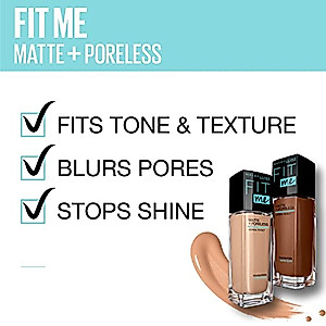 Maybelline New York Fit Me Matte Plus Poreless Foundation, Light Beige, 1 Fluid Ounce