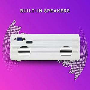 Ematic EPJ590WH Portable Projector 800 x 480 Native Resolution Support 1080p Video Source, Gaming Console, PC, Laptop, Streaming Devices and More
